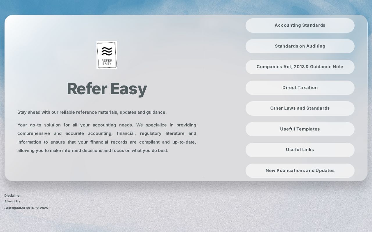 Refer Easy- Reliable Reference Materials : Latest updates, News guidances.